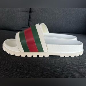 Gucci | Shoes | Mens Gucci Web Slides Size | Poshmark